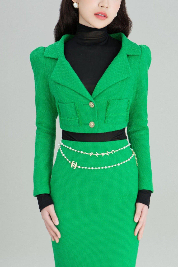 Kathy Cropped Blazer Pencil Skirt – DARLING DIVA